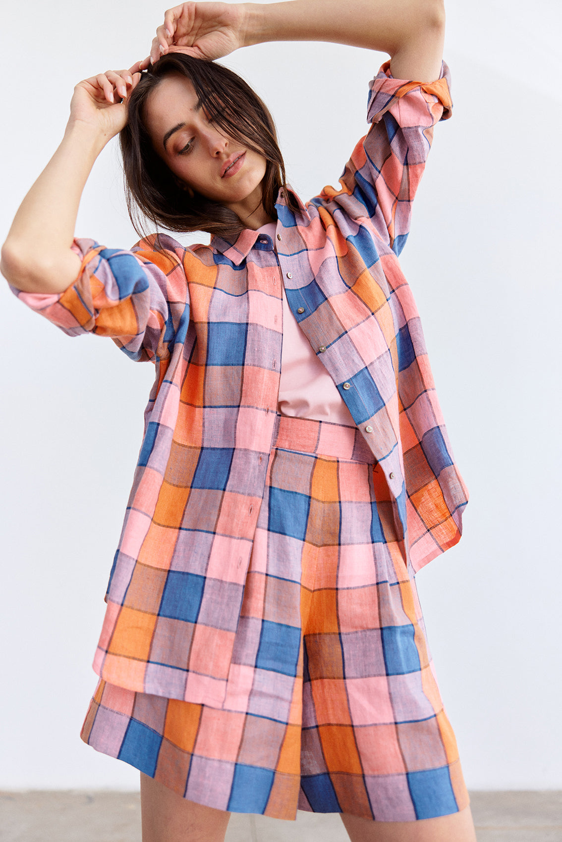 Checked Womens Linen Shirt